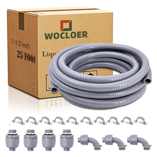 Snapklik.com : Wocloer 1-1/2 Inch 25 Foot Liquid-Tight Conduit Kit ...