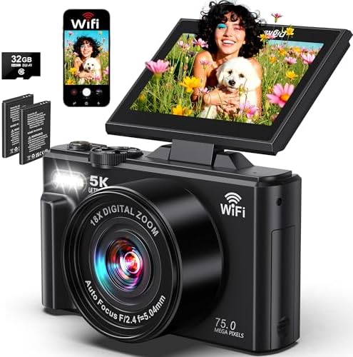 Amazon.com : Digital Camera - 5K WiFi Digital Cameras for Photography ...