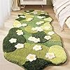 JIANGLANY Flower Moss Rugs for Bedroom, Non Slip Large Floral Area Rugs ...