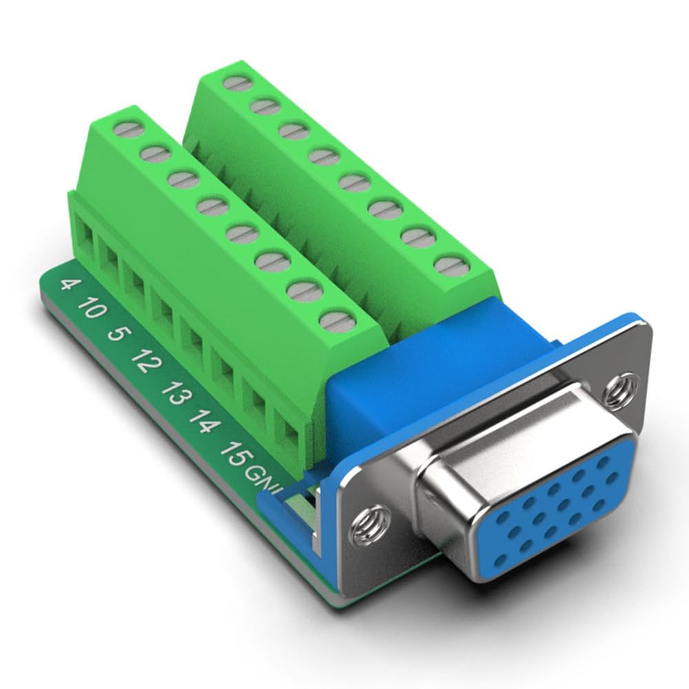 Amazon.com: Oiyagai DB15 D-SUB Female Riveting VGA 3+9 15 Pins Port to ...