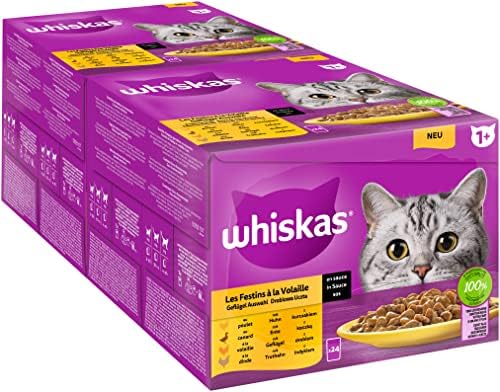 Whiskas 1 + Katzenfutter – Klassische Auswahl in Sauce – Hochwertiges ...