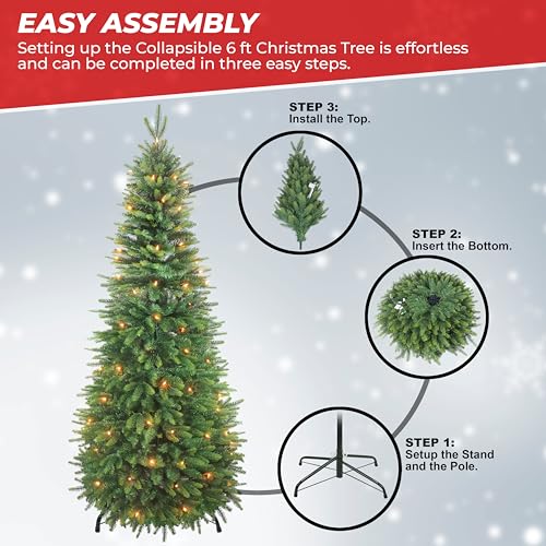 Snapklik.com : 6 Ft Pop Up Christmas Tree - Pre-Lit Large Tree Easy ...