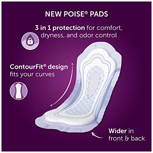 Poise Incontinence Pads for Women, Moderate Absorbency, Regular, 66 Count