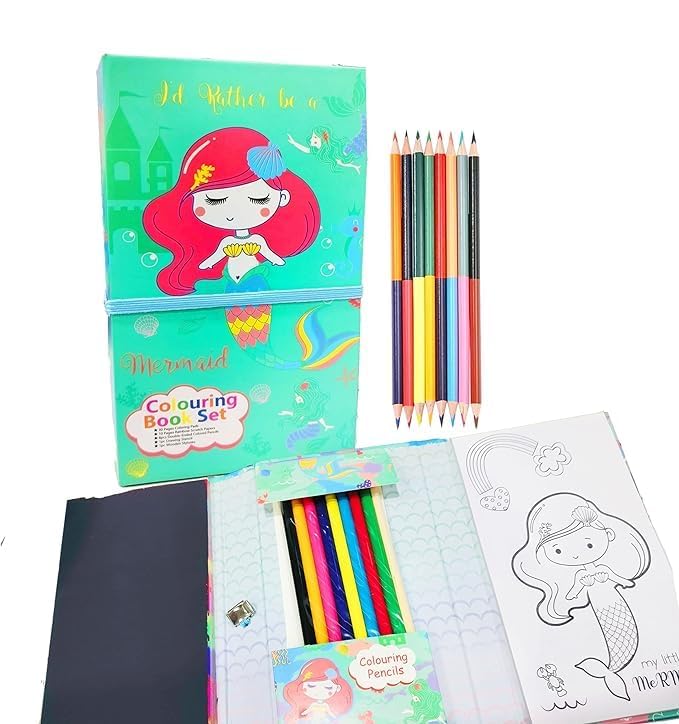 TREND-ASPIRE Coloring Book for Kids with 30 Drawing Sheet, 8 Pencil ...