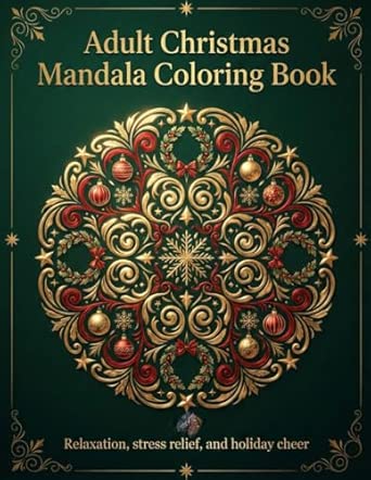Amazon.com: Christmas Mandalas Coloring Book for Adults: 50 Elegant ...