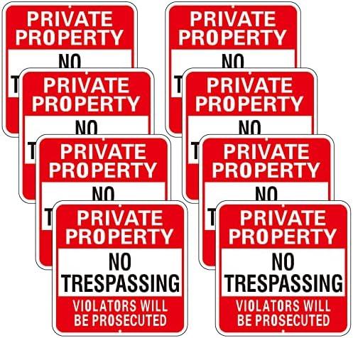 Amazon.com : LEIFIDE 12 Pcs No Trespassing Signs Private Property Metal ...