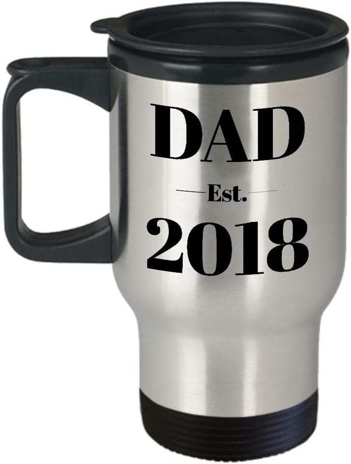 Amazon.com: Dad Established Mug - Dad Est Mug - Dad Est 2018 Travel Mug ...