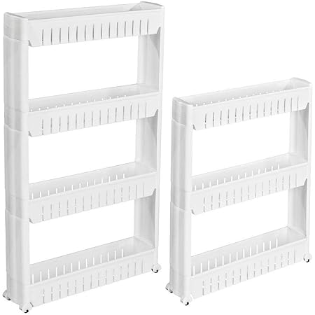 HYGRAD® Slide Out Storage Tower Folding 3/4 Tier Rolling Castor Kitchen ...