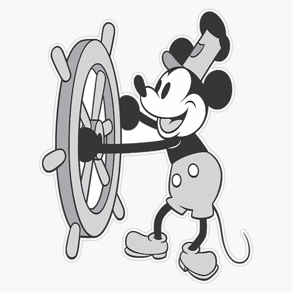 Amazon.com - Steamboat Willie Sticker Vinyl Waterproof Sticker Decal ...
