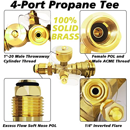 Snapklik.com : Propane Brass 4 Port Tee Kit Propane Brass Tee Adapter ...