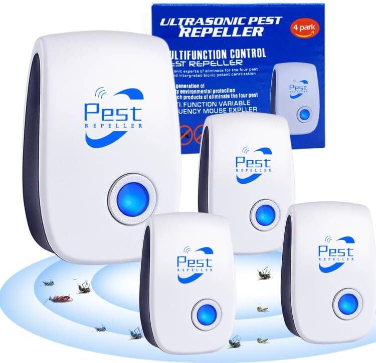 Ultrasonic Pest Repeller, 4 Pack Plug-in Insect Repeller and Electronic ...