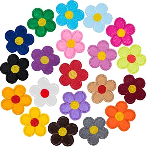 Amazon.com: 20 PCS Flower Iron on Patches, PAGOW 5 Petals Flower ...