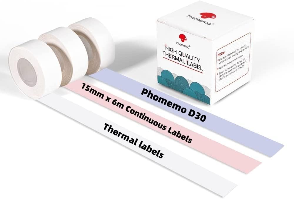Amazon.com : Phomemo D30 Labels-15mm x 6m Continuous Label Maker Tape ...