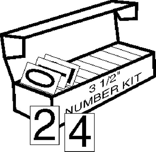 GC Labels-NBW-kit, 3.5 in White Backed Vinyl Numbering Kit for Placards ...
