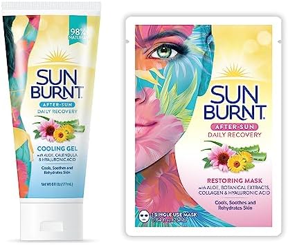 Amazon.com : SunBurnt® Gel 6Fl Oz and Face Mask 4pack After Sun Skin ...