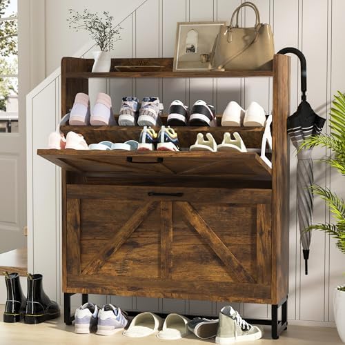 Amazon.com: Betterhood Shoe Storage Cabinet for Entryway, Narrow Hidden ...