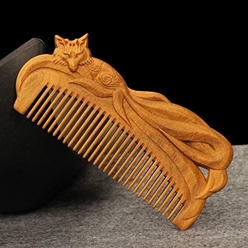 Amazon.com : 1pcs Hand-carved Green Sandalwood Craft Comb for Hair ...