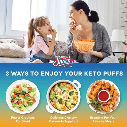 Snack House Keto Protein Puffs, bocadillos saludables con alto ...