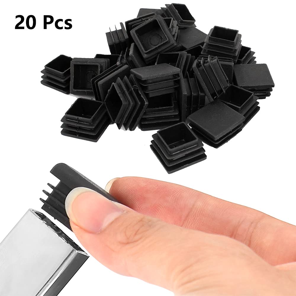 Buy ZDNT 20PCS Square Tube Plug Plastic 20 * 20mm Square Tube End Caps ...