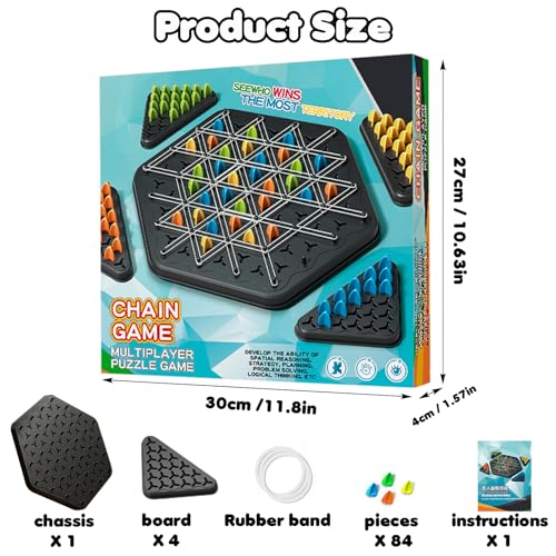 PICKONA Triggle Game – Chain Triangle Chess Game, Triggle Rubber Band ...
