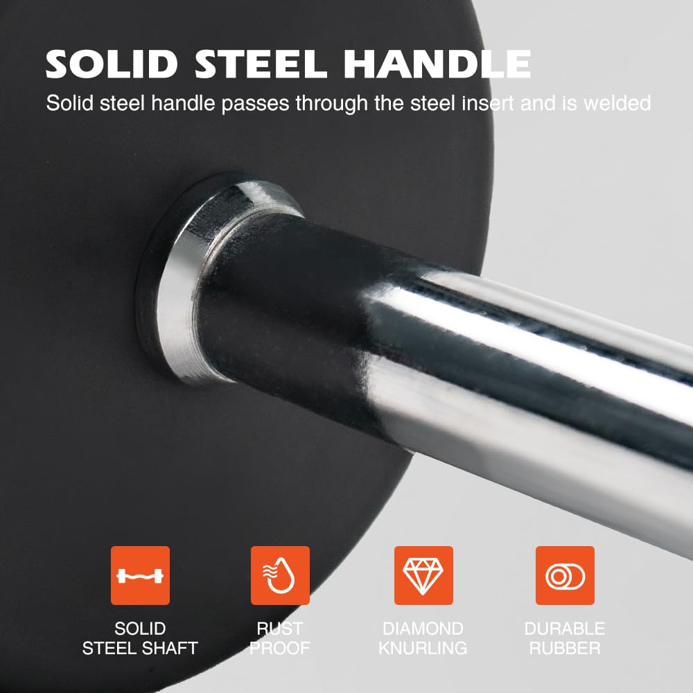 Snapklik.com : Rubber Coated Fixed Barbell, Pre-Loaded Weights Straight ...