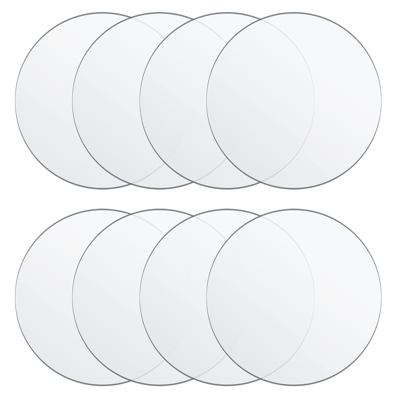 Buy milaosk 8 Pcs Transparent Acrylic Sheets 4 Inch Round Acrylic Panel ...
