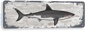 Amazon.com: Great White Shark Sign Fishing Sign Marina Metal Sign Decor ...
