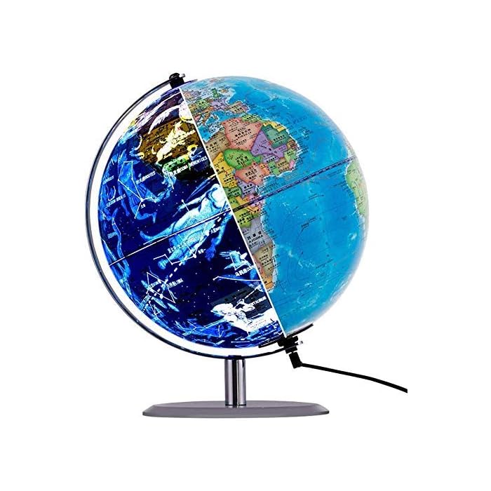 Buy Globe Illuminated Spinning World Globe, 3 in 1 Interactive ...