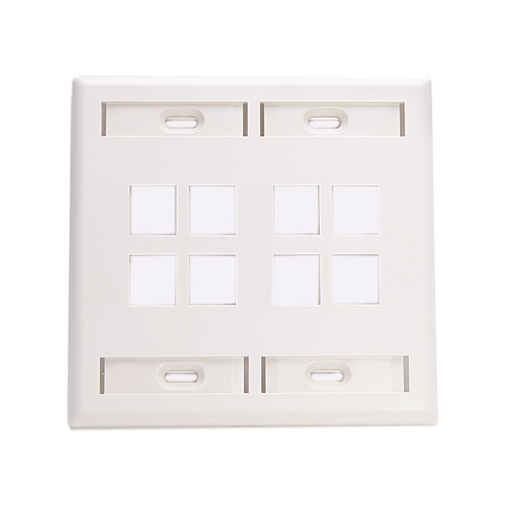 Leviton 42080-8WP 8-Port Dual Gang QuickPort Wallplate with ID Windows ...