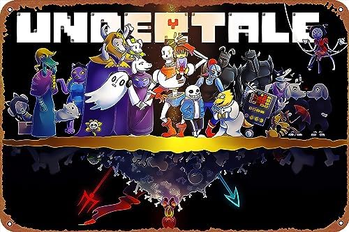Amazon.com : Muecddoa Anime Metal Poster Undertale figure poster metal ...