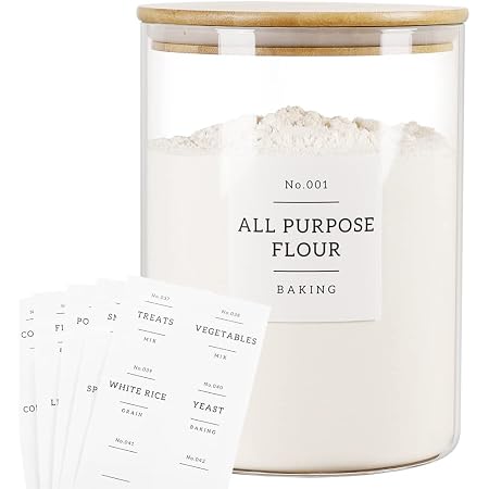 Amazon.com: Set of 2 Large Glass Food Storage jar, 100 FL OZ (3000ml ...