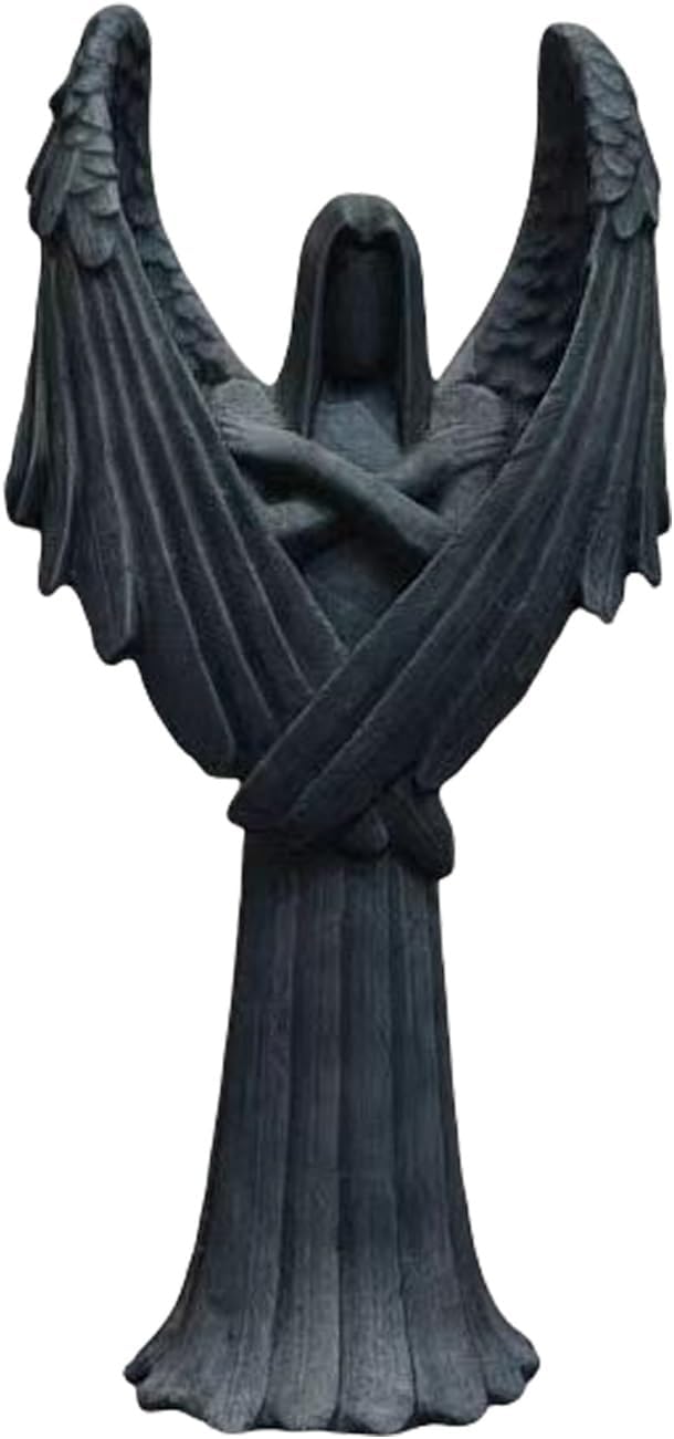 Amazon.com: Whbbbj Black Fallen Angels Statue, Gothic Resin Angel ...