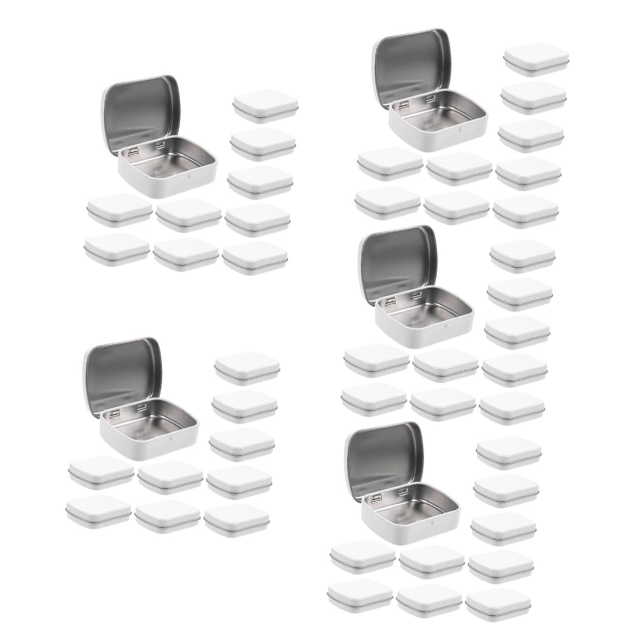 Amazon.com: Tofficu 50 Pcs Boxes Mini Storage Tin Box Metal Container ...