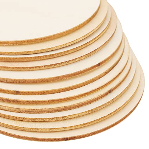 MANCHAP 150 PCS 10cm Craft Wooden Circles, 2.5mm Thick Unfinished ...