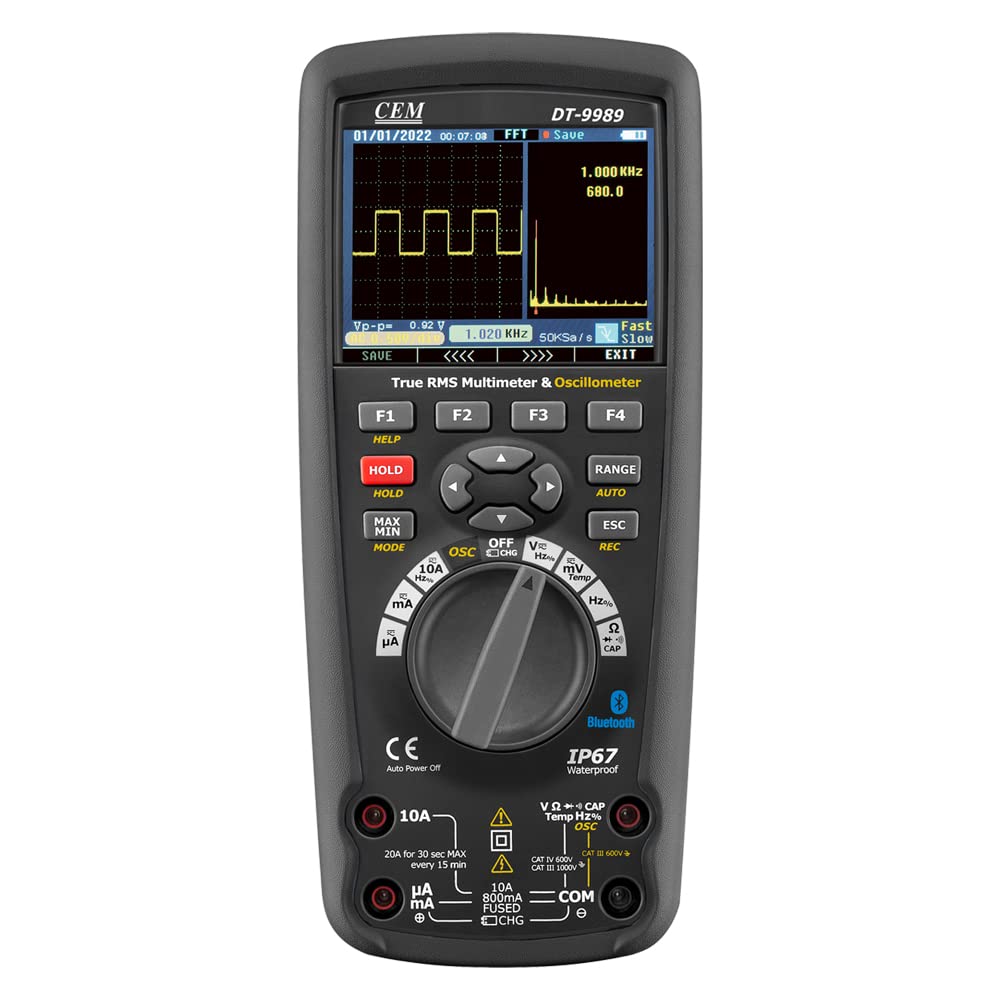 CEM Digital Handheld Oscilloscope Multimeter,DT-9989 Oscilloscope 3 in ...