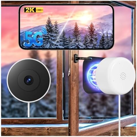 4MP/2K Window Camera for Home Security, 2Pack No Drill 5G&2.4G WiFi ...