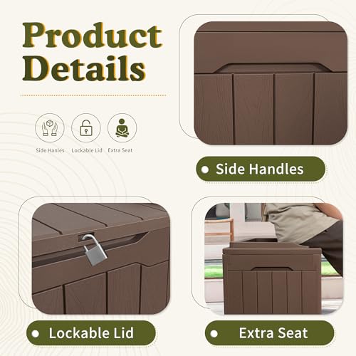 Snapklik.com : Devoko 31 Gallon Waterproof Outdoor Storage Box Resin ...