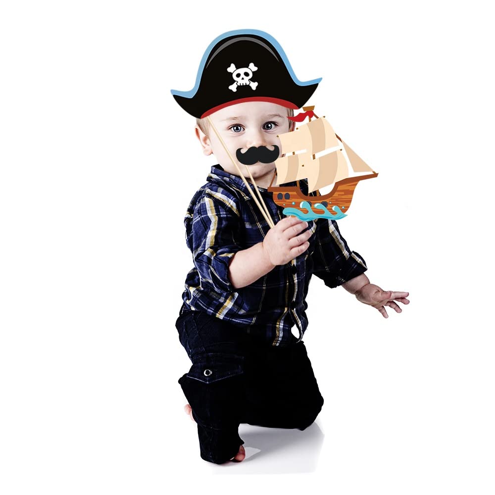 Buy Kristin Paradise 25Pcs Pirate Photo Booth Props with Stick, Pirates ...