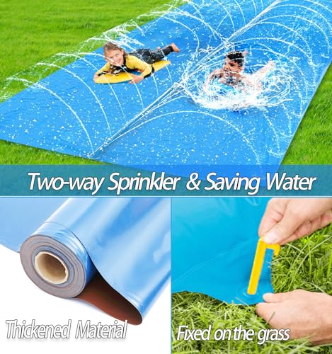 30 x 6Ft Slip and Slide for Adults with 2 Bodyboards, Extra Long Heavy ...