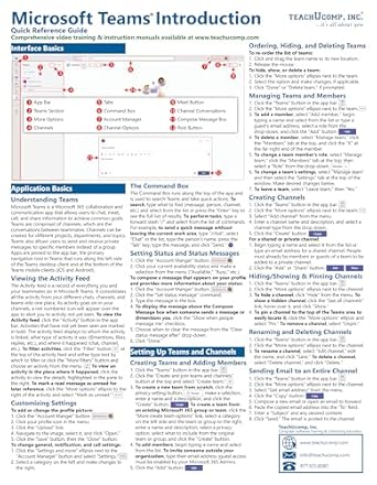 Amazon.com: Microsoft TEAMS Introductory Quick Reference Training ...