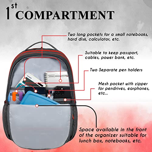 Buy F Gear Follow Me Grey red 35 L Backpack (4298) at Amazon.in