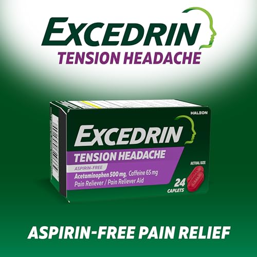Excedrin Tension Headache Relief Caplets Without Aspirin for Head, Neck ...