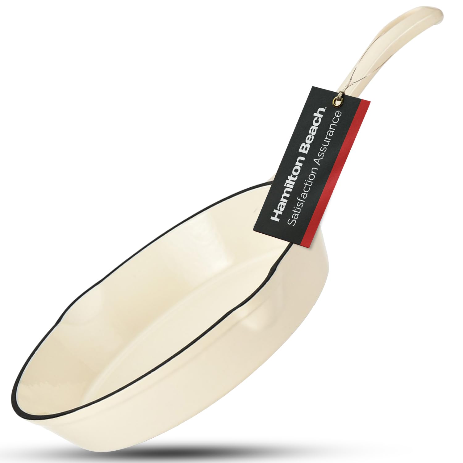 Hamilton Beach Enameled Cast Iron Fry Pan 8-Inch Cream, Cream Enamel ...
