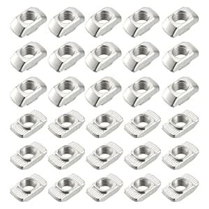 METALLIXITY Sliding T Slot Nuts (M8 Thread) 30pcs, Carbon Steel T-Slot Nut Hammer Head Fastener ...
