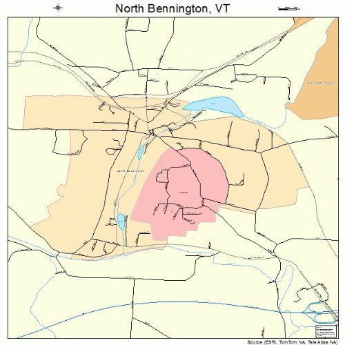 Amazon.com: Large Street & Road Map of North Bennington, Vermont VT ...