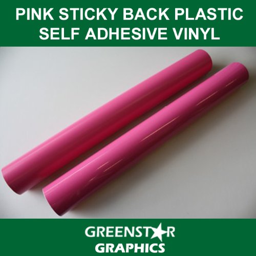 2 METER ROLL OF PINK MATT FABLON TYPE STICKY BACK PLASTIC SELF ADHESIVE ...