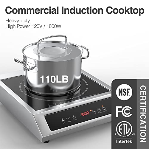 Commercial Induction Cooktop Portable 1800W,ANHANE Countertop Burner ...