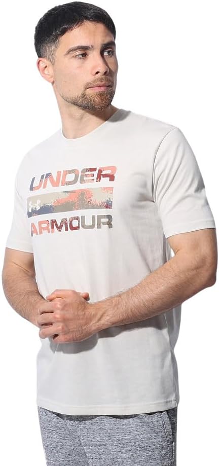 Amazon | [アンダーアーマー] UNDER ARMOUR スタックド ロゴフィル 半袖Tシャツ 1361903 111 （アイボリー ...