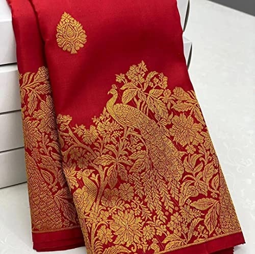 Buy SUKANYA Fabrics Women's ShreeRang Kanchipuram Banarasi Lichi Silk ...