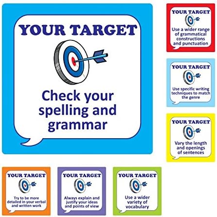 School Stickers - English Speech Bubble Target Stickers - 7 Different ...